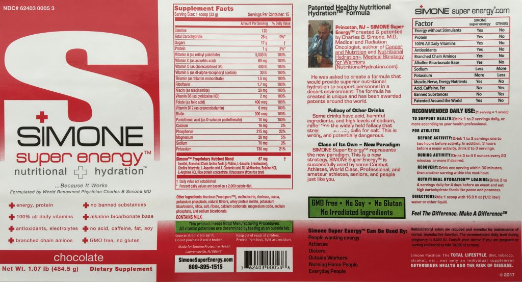 Simone Super Energy | Formula that provides superior nutritional hydration