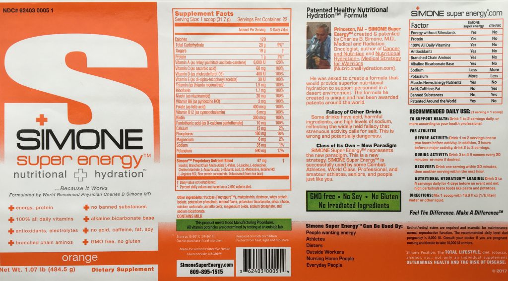 Simone Super Energy | Formula that provides superior nutritional hydration