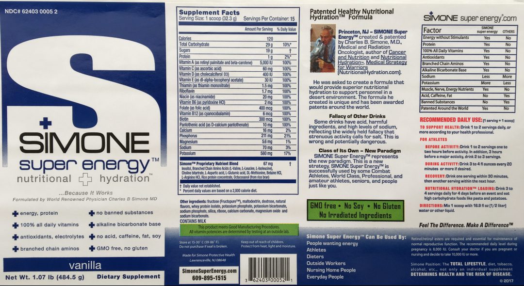 Simone Super Energy | Formula that provides superior nutritional hydration