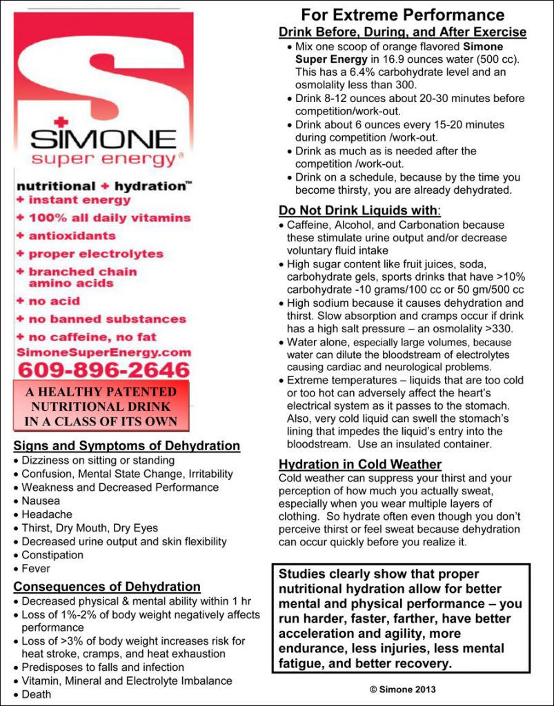 Simone Super Energy | Formula that provides superior nutritional hydration